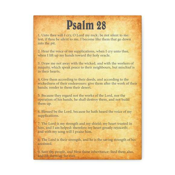 Express Your Love Gifts | Art | Scripture Sign Psalm 28 Chapter Gold Bible Canvas Christian Wall ...